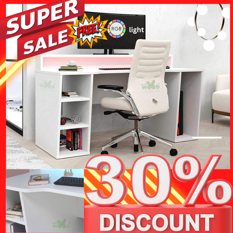 White Arma Gaming Table Dhaka - Wood Garden BD