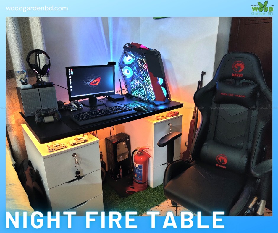 Night-Fire Gaming Table with RGB light - Wood Garden BD